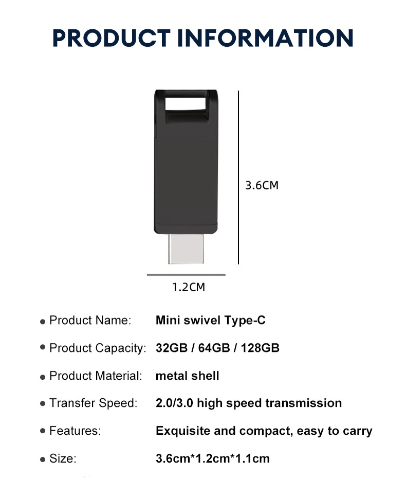 WALRAM 64GB Type-C Flash Drive 32GB 64GB 128GB High Speed USB2.0 for PC ...