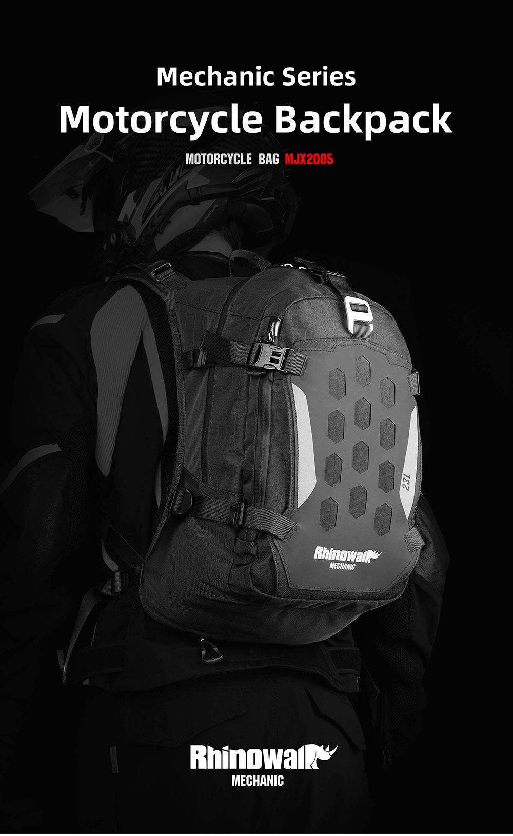 Rhinowalk Mechanic Series - Waterproof Motorcycle Backpack (23L ...