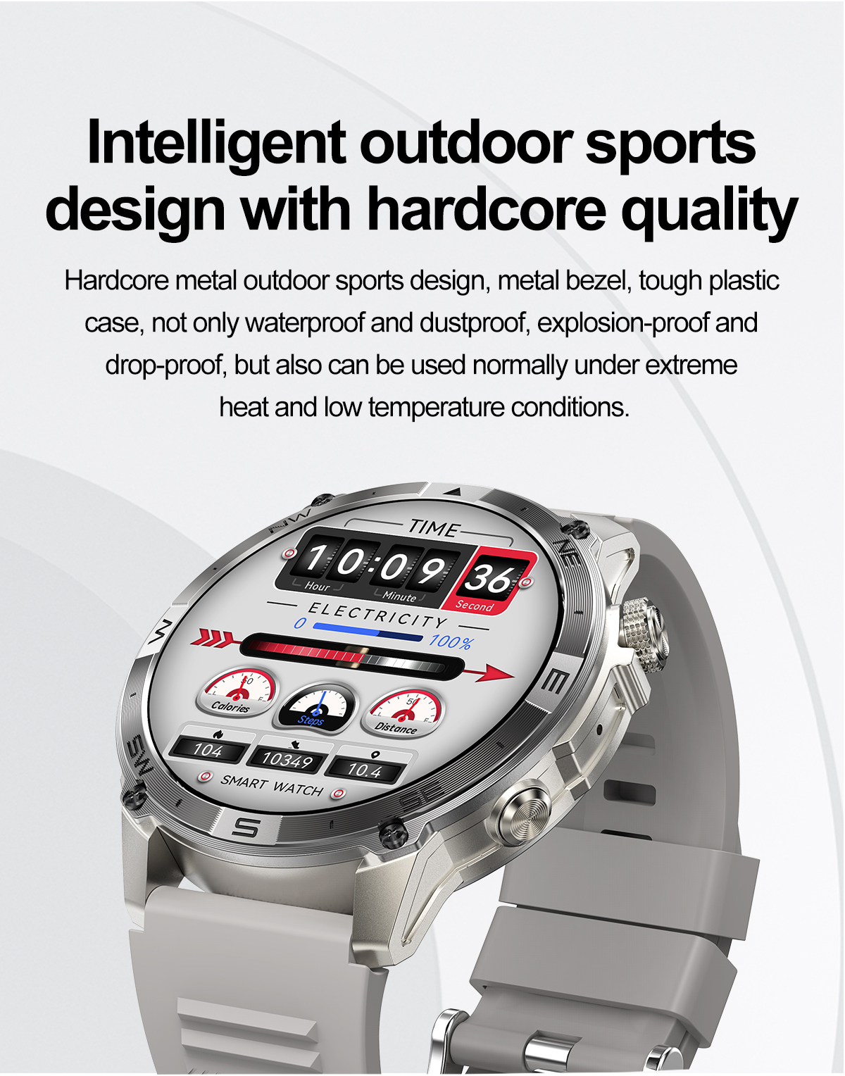NORTH EDGE AMOLED HK08 GPS Outdoor Sports Smart Watch Bluetooth Call ...