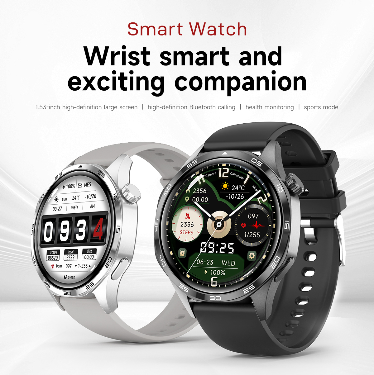 2024 New Watch GT5 Pro Smart Watch 1.53Inch HD AMOLED Screen NFC GPS ...