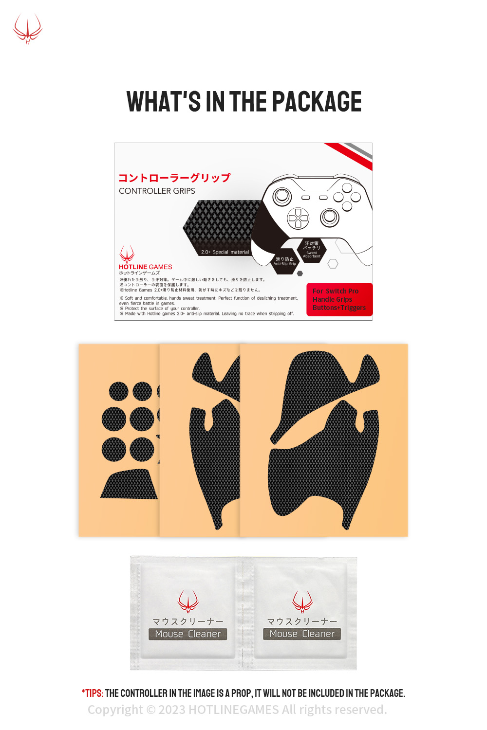 Hotline Games 2.0Plus Controller Grip Tape for Switch Pro Controllers ...