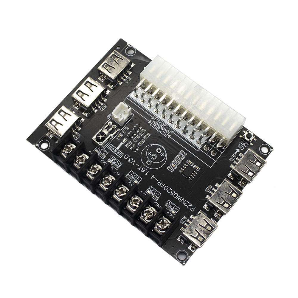 24 Pins ATX Power Supply Breakout Board and Acrylic Case Kit Module ...