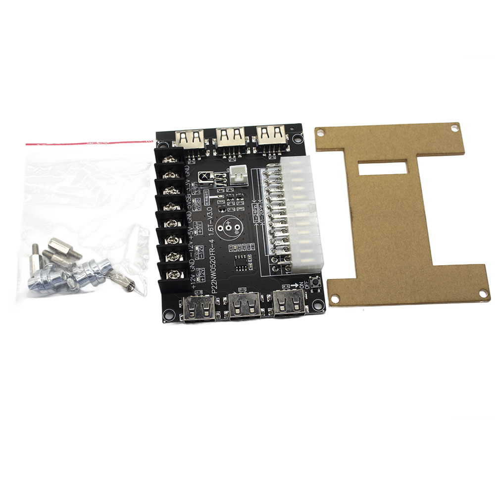 24 Pins ATX Power Supply Breakout Board and Acrylic Case Kit Module ...