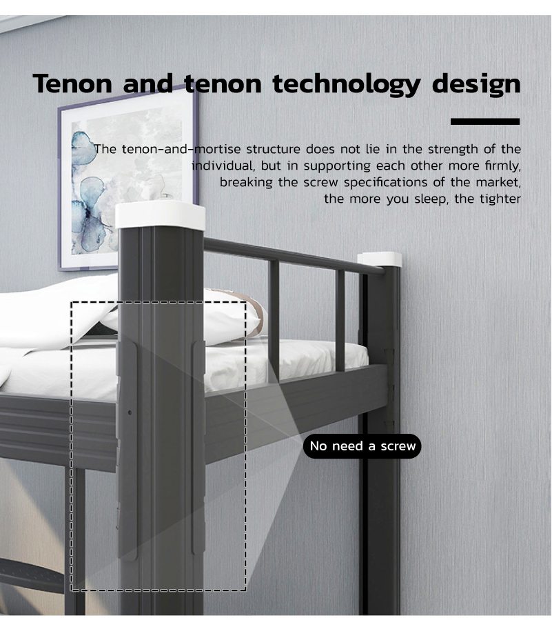 Bunk bed High and low bed Iron frame bed Apartment bed Household simple ...