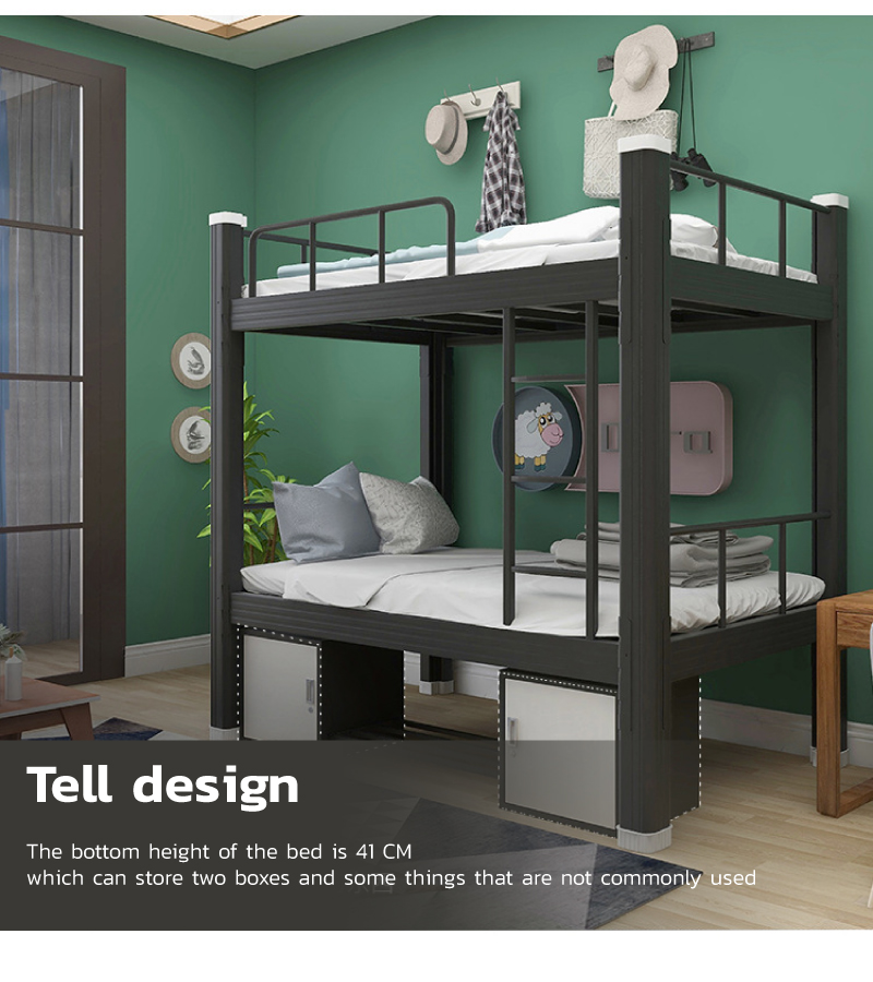 Bunk bed High and low bed Iron frame bed Apartment bed Household simple ...