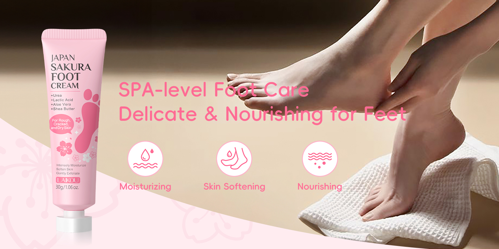 LAIKOU Japan Sakura Foot Cream Intensely Moisturize, Anti-cracking ...