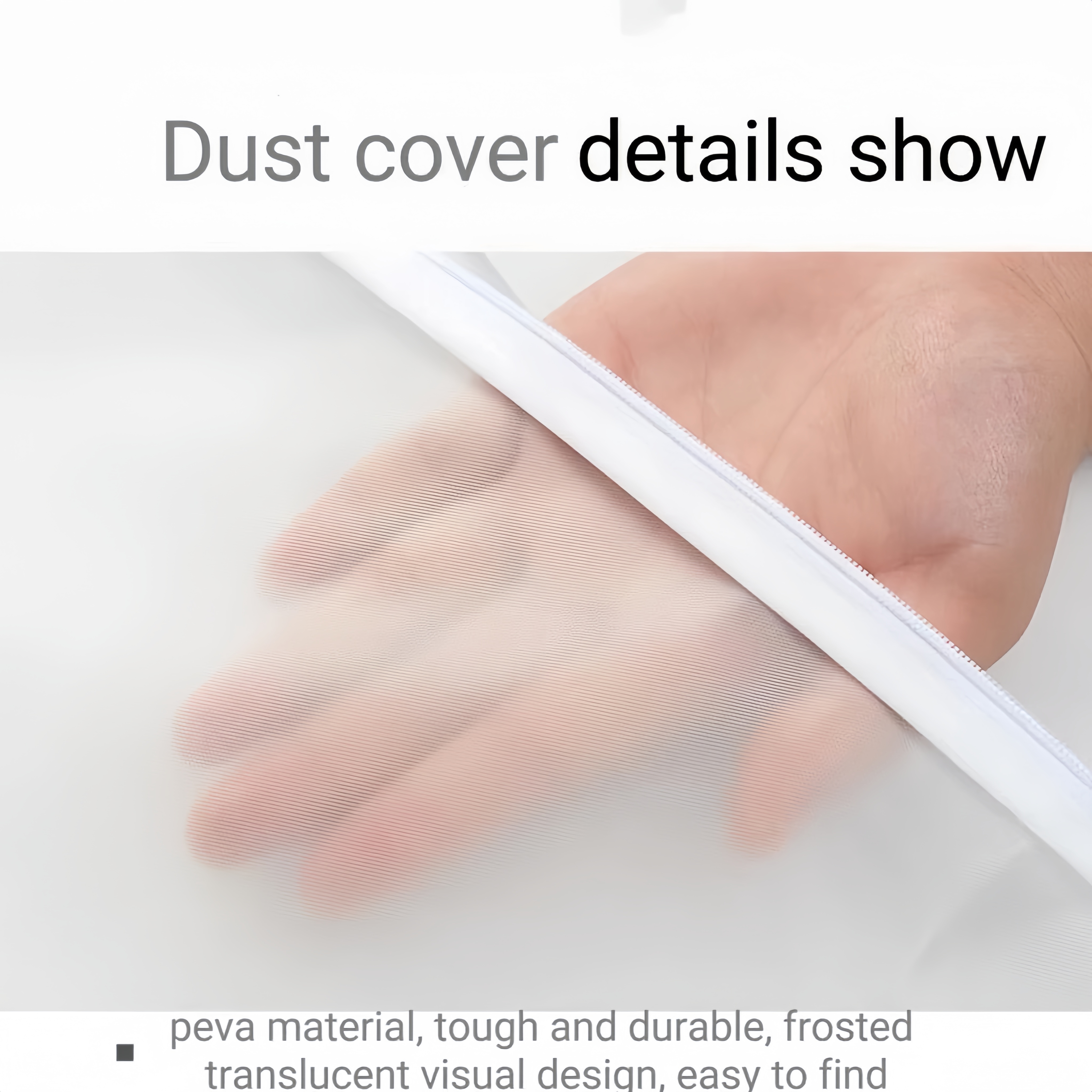 PEVA Clothes Cover Dust Cover Gown Cover with Zipper Clothes Protector ...