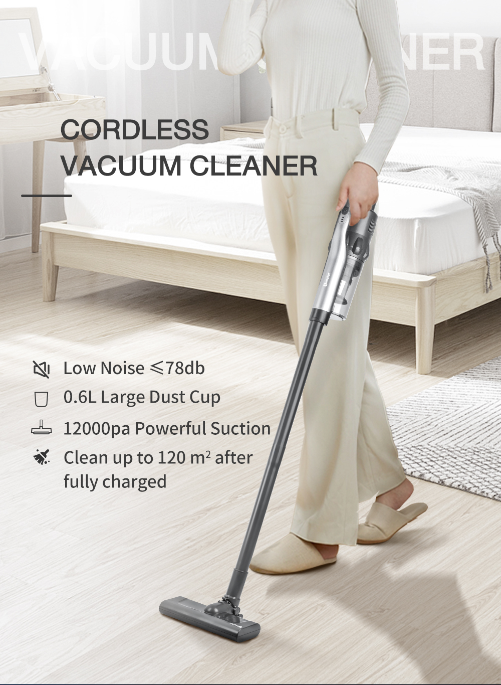 Simplus Cordless Vacuum Cleaner Household Handheld 2 in 1 Vacuum ...