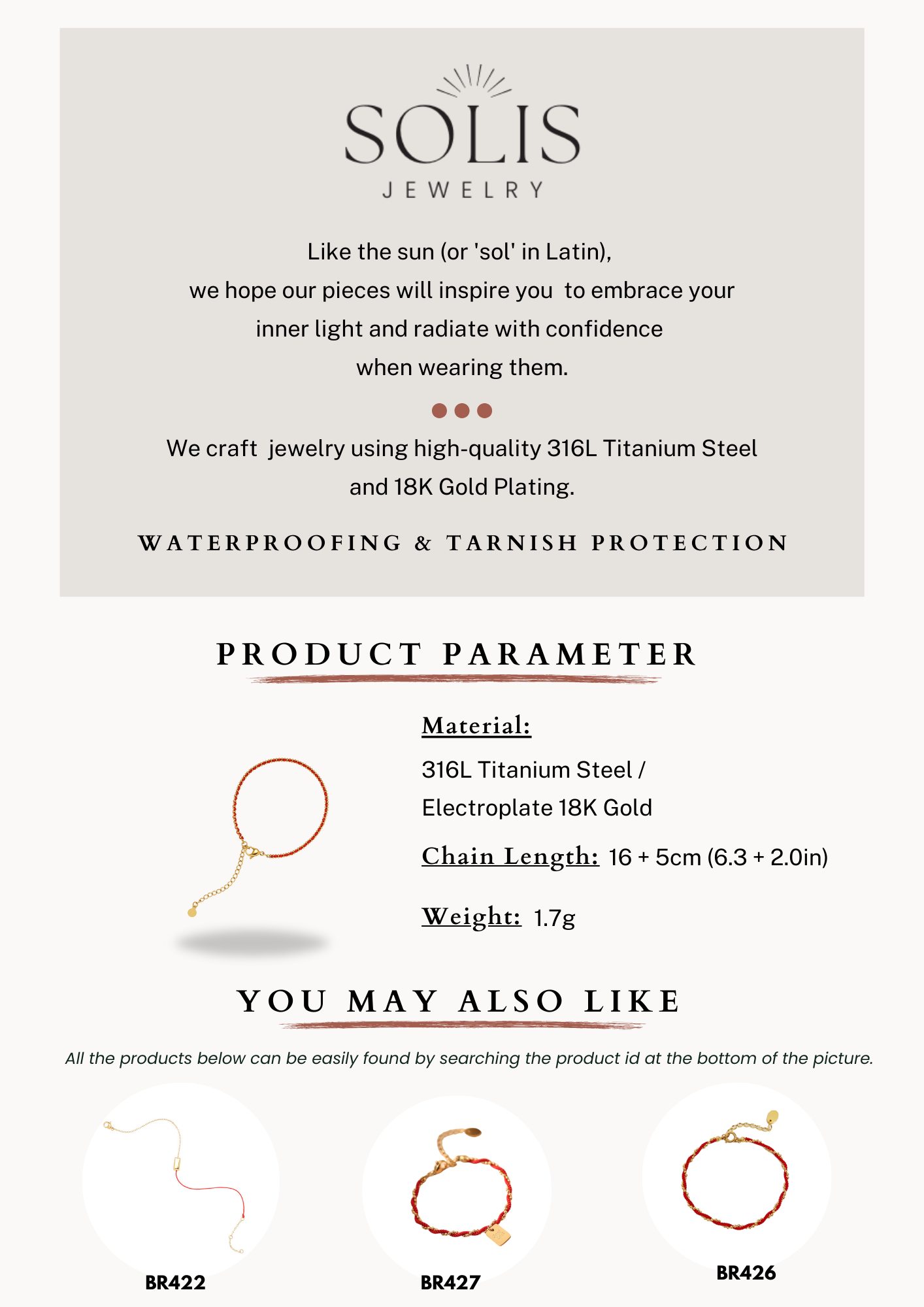 Red Rope String Gold Beaded Chain Bracelet • 18K Gold Plated Waterproof ...