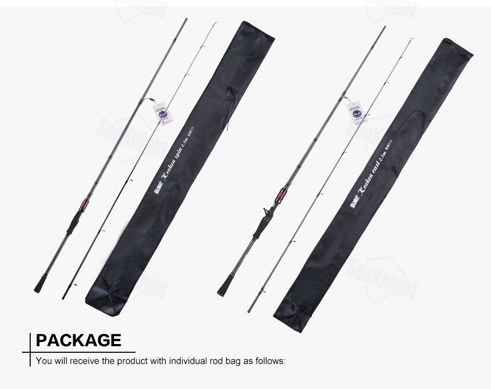 SeaKnight Kraken Fishing Rod 2 Sections 1.98M 2.1M 2.4M FUJI Guides ...