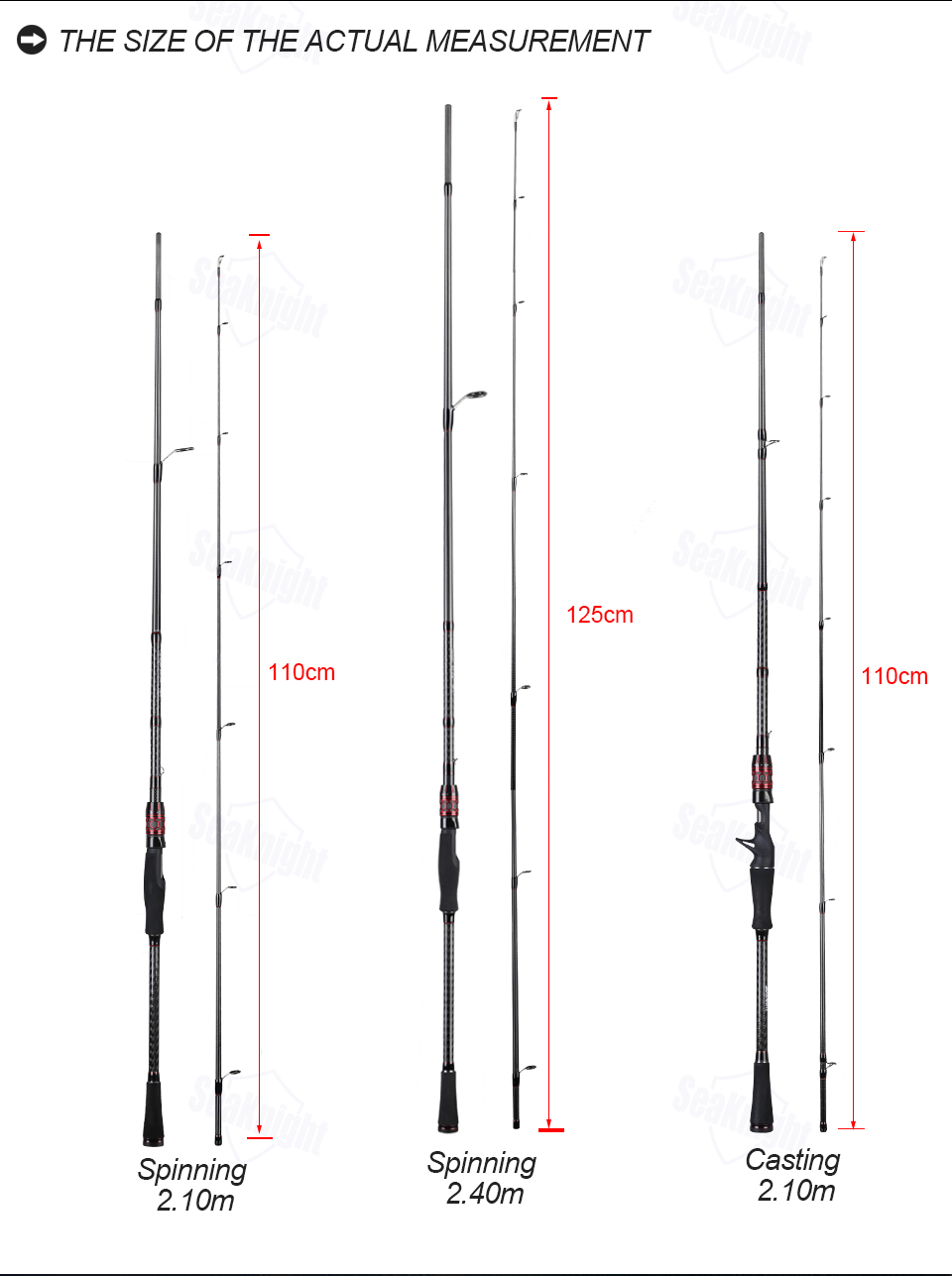SeaKnight Kraken Fishing Rod 2 Sections 1.98M 2.1M 2.4M FUJI Guides ...