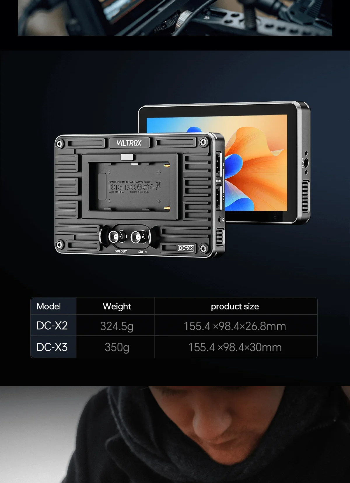 Viltrox DC-X3 DC-X2 6 Inch 4K Touch Screen Portable Monitor 2000 Nits ...