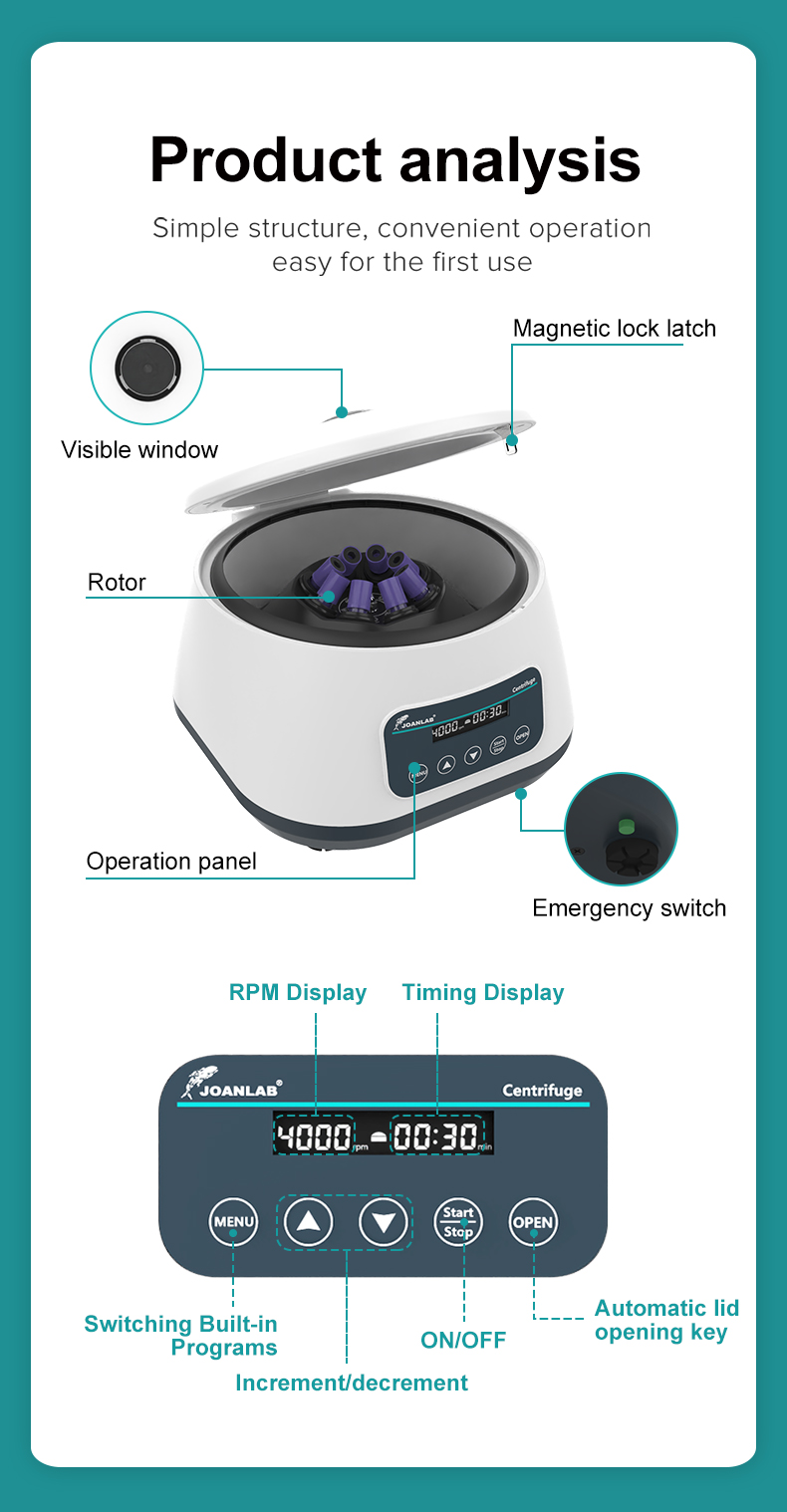 JOANLAB Cgf Centrifuge Machine Medical Prp Plasma Centrifuge Laboratory 5/10ml Blood Collection ...