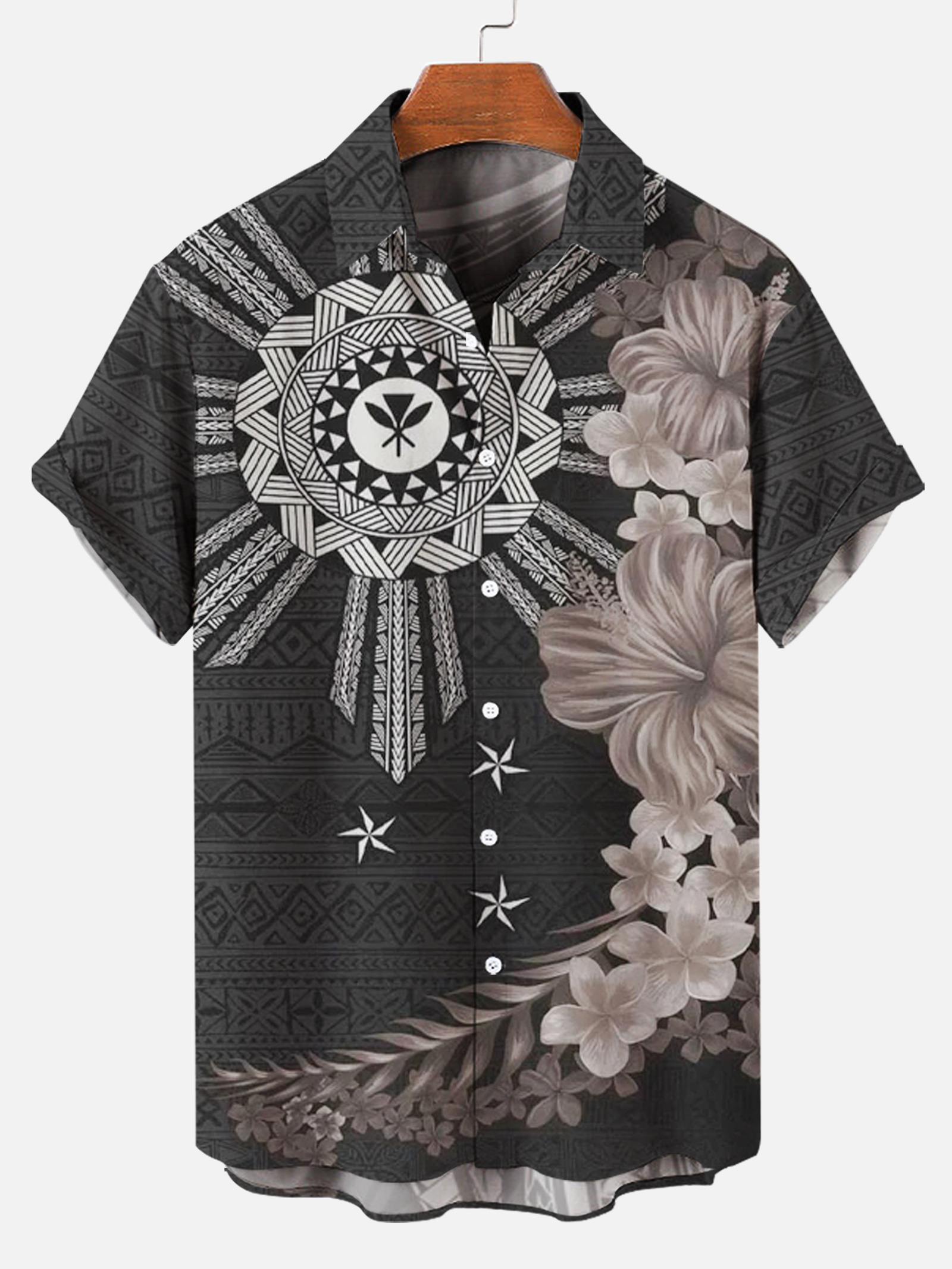 2025 Vintage Men's Shirts 3d Bohemian Print Floral Jasmine Shirt Plus ...
