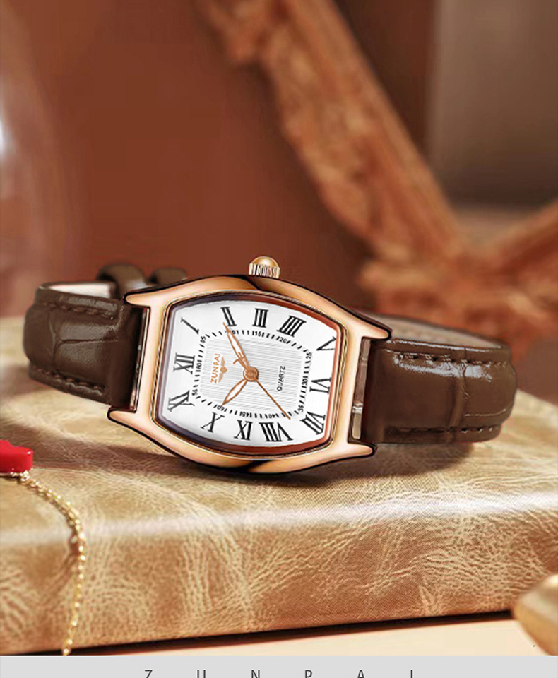 ZUNPAI Watch for Woman Original Waterproof Leather Fashion Girls Quartz ...