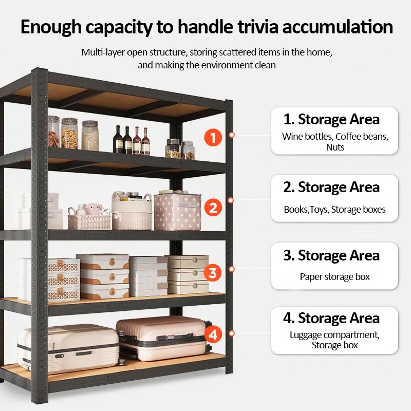 iSPECLE 3/5/6 Tiers Steel Shelf Layer Shelving Storage Shelf Metal ...