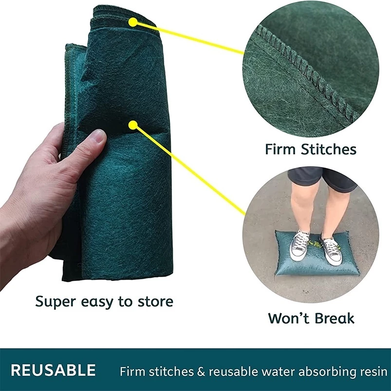 Sandless Sandbag Flood Control Water Activated Flood Barriers Absorbent ...