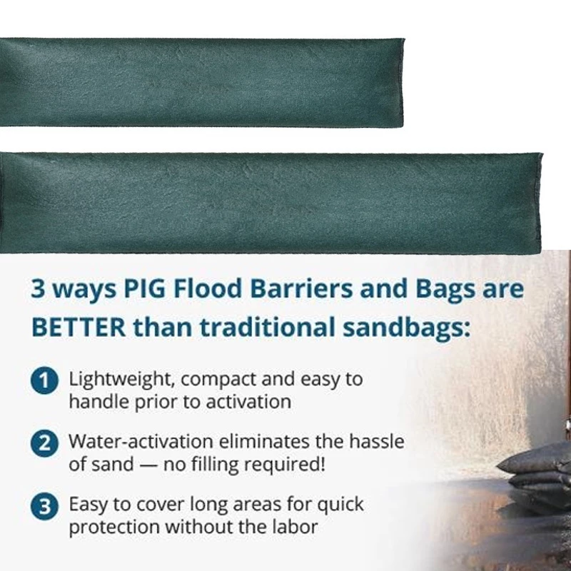 Sandless Sandbag Flood Control Water Activated Flood Barriers Absorbent ...