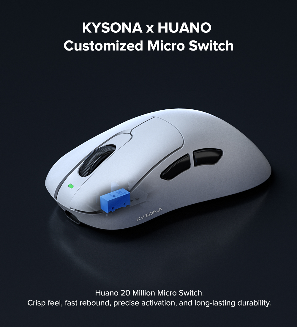 KYSONA Mars SE Wireless Gaming Mouse Ergonomic Ultra-Light Tri-Mode ...
