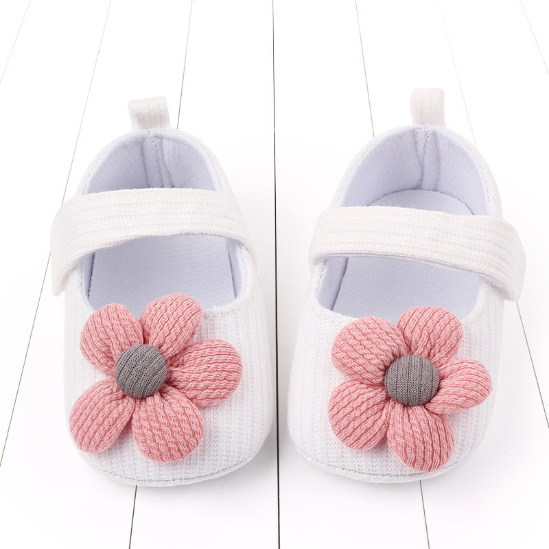 Autumn and Spring White beautiful Baby Walking Shoes Cute Flower for ...