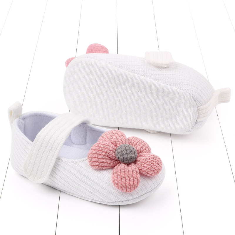 Autumn and Spring White beautiful Baby Walking Shoes Cute Flower for ...