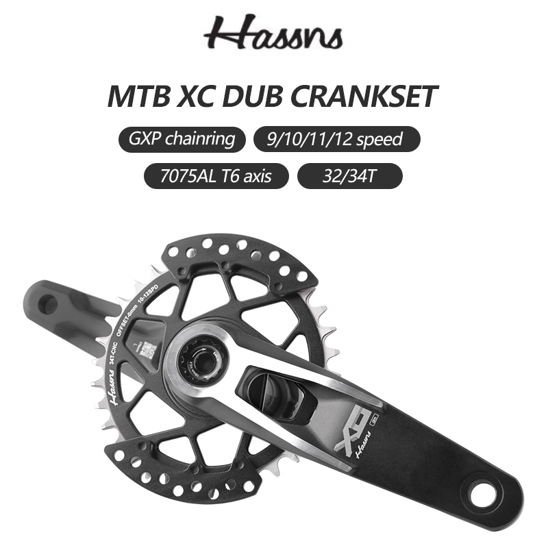 HASSNS XO Bicycle Crankset GXP MTB Bike Crank 170mm Aluminum Alloy with DUB Bottom Bracket 32T ...