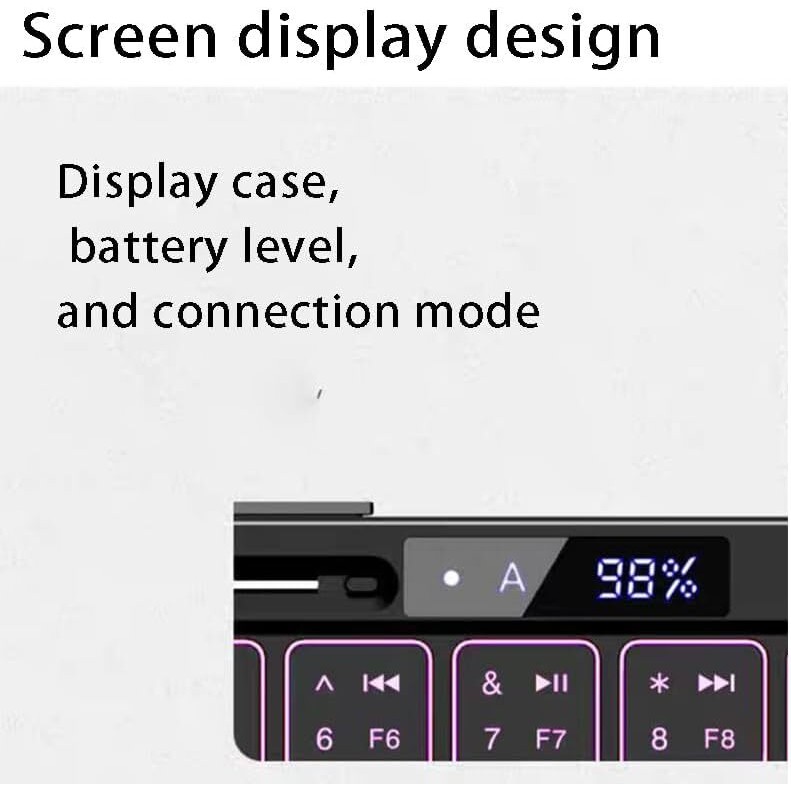 JOMAA Folding Bluetooth Keyboard with Numberic Pad RGB Backlight ...