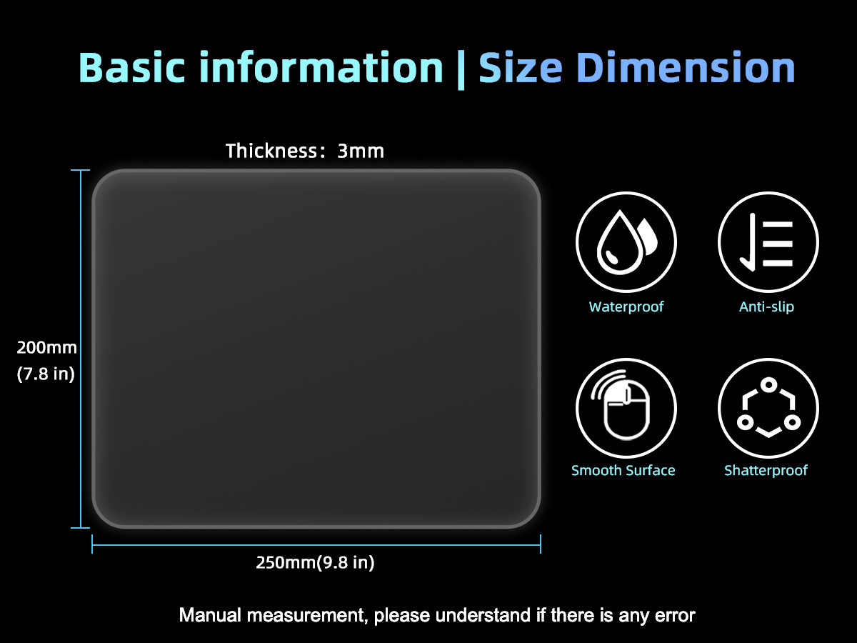Glass Mouse Pad Transparent Professional Gaming Simple High-End ...