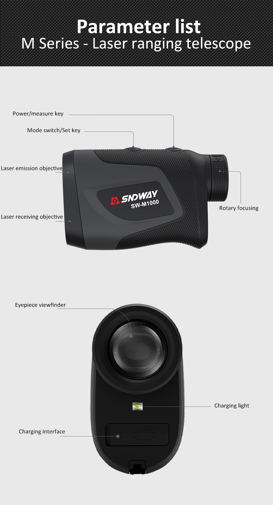 Golf Laser Range Finder 500M/700M/1000M Monocular Telescope Rangefinder ...