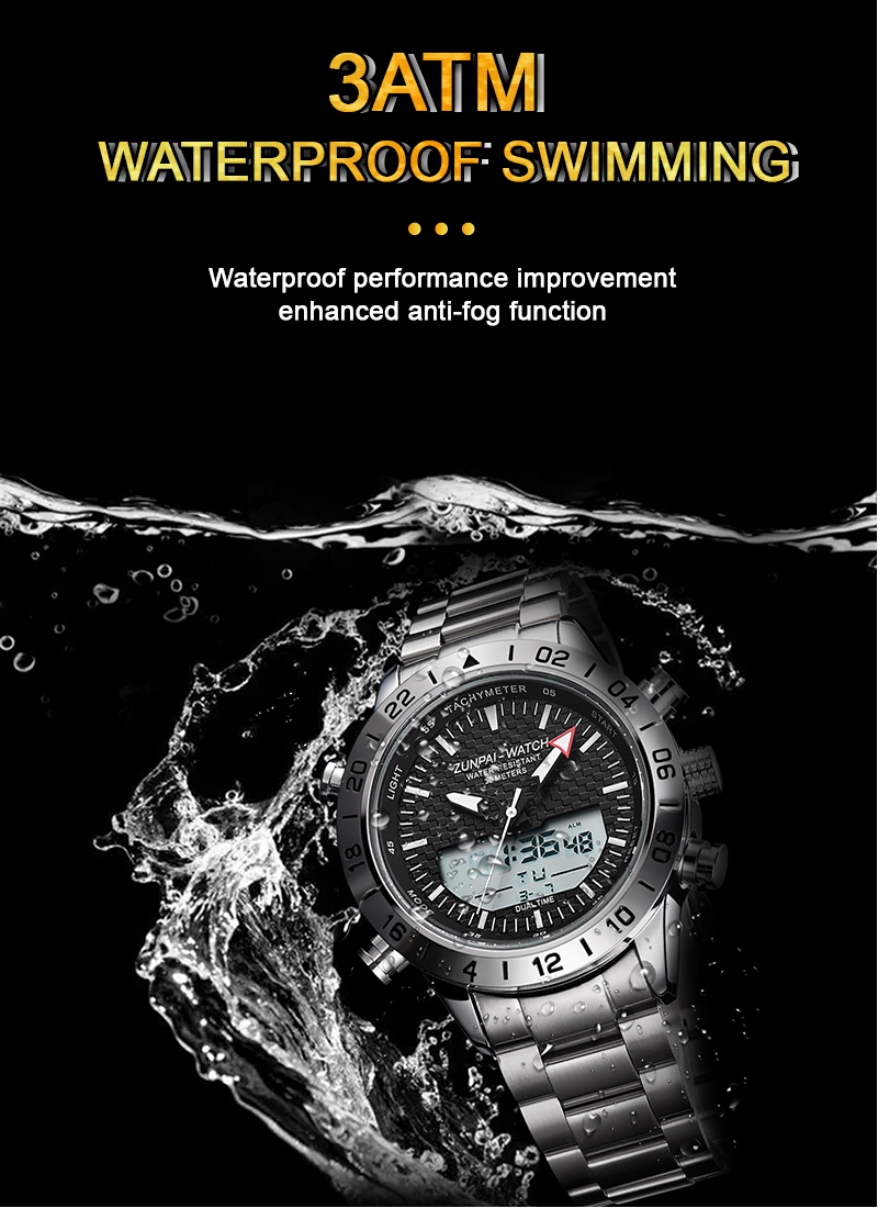 ZUNPAI Watch for Men Original Waterproof Stainless Steel Strap ...