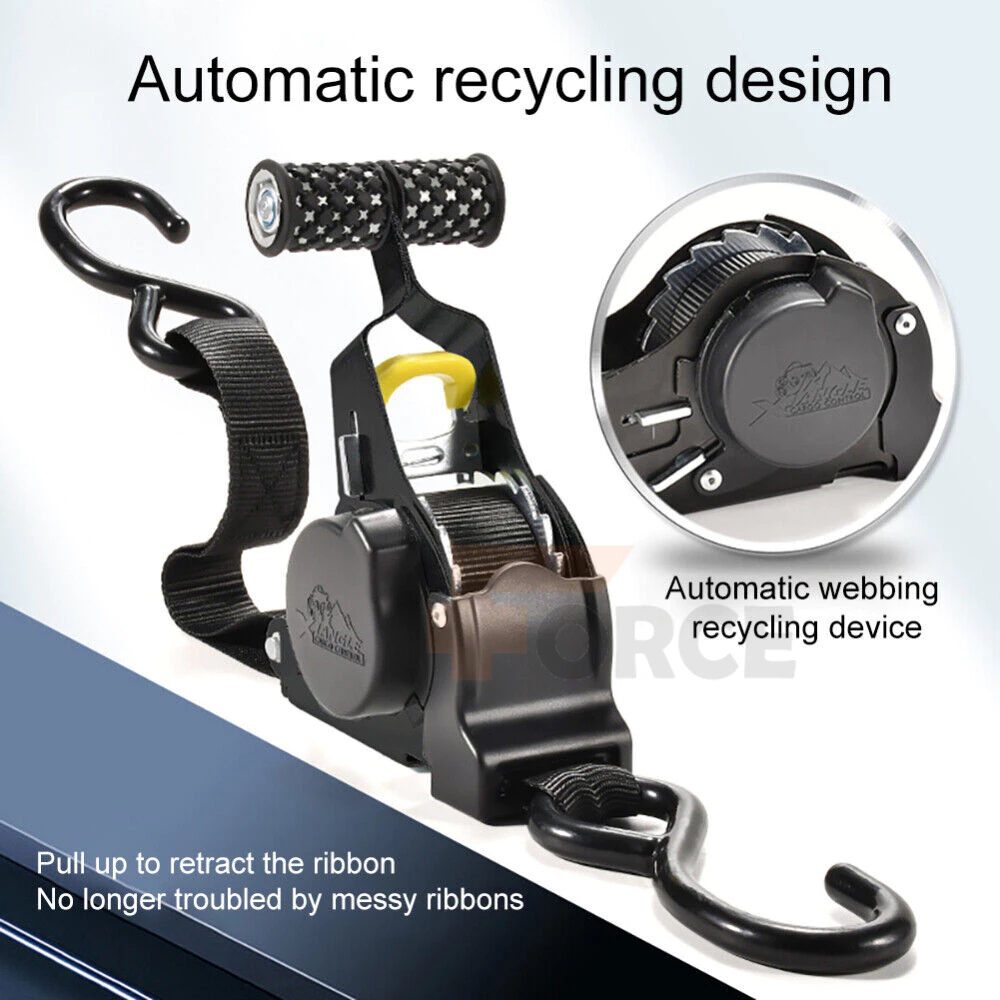 【24h Ship】Ratchet Strap Tie Down Straps Automatic Retractable Tensioner ...