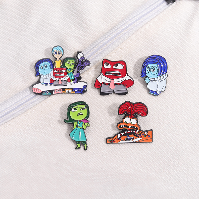 New Inside Out 2 Enamel Pins Cute Cartoon Denim Jacket Pin Ladies ...