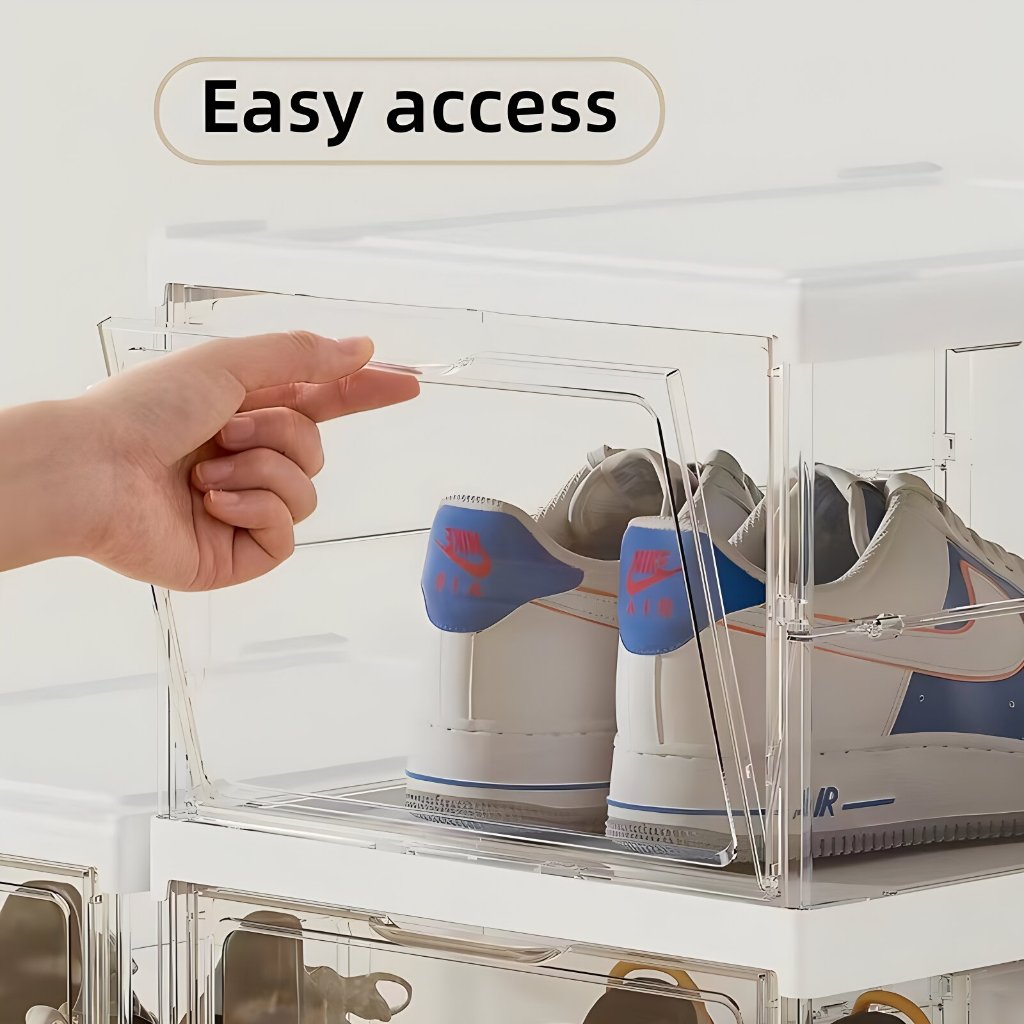 Acrylic Transparents Shoe Box Foldable Shoe Rack Storage Organizer Box ...