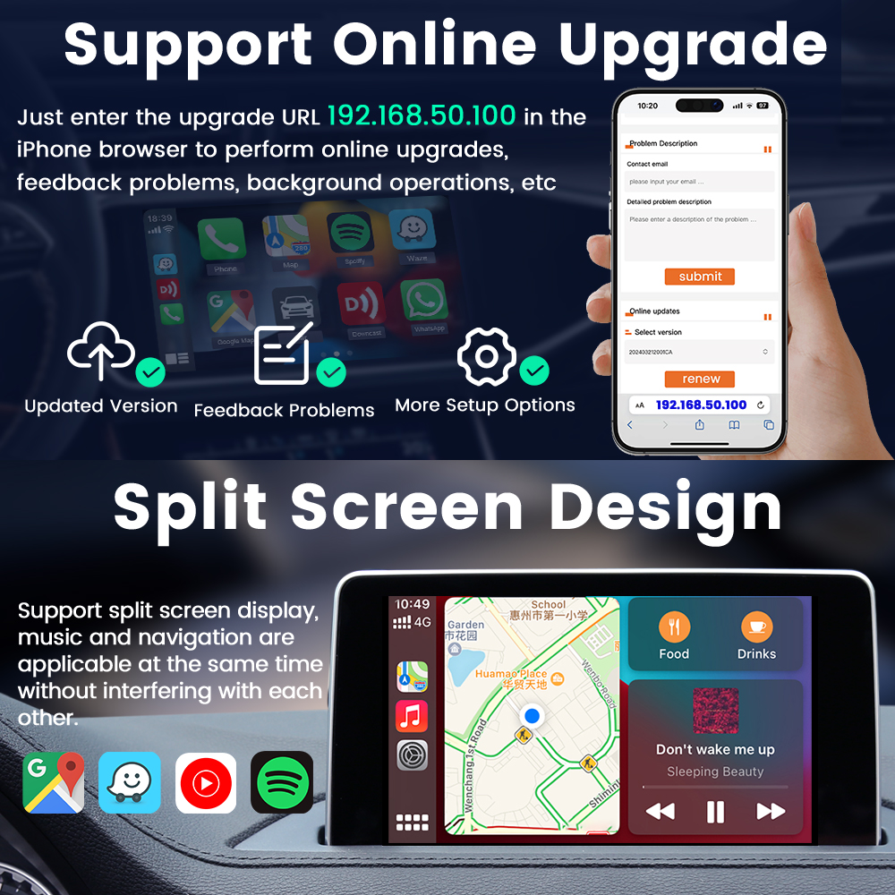 New Release CarlinKit MINI SE 5.0 Pro 2-in-1 Wireless CarPlay Wireless ...