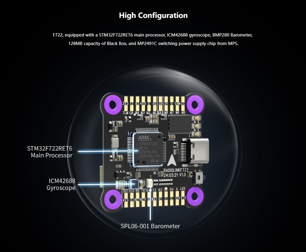 Radiolink F722 Stack F722 FC With 55A 4-IN-1 Brushless ESC For Fixed ...
