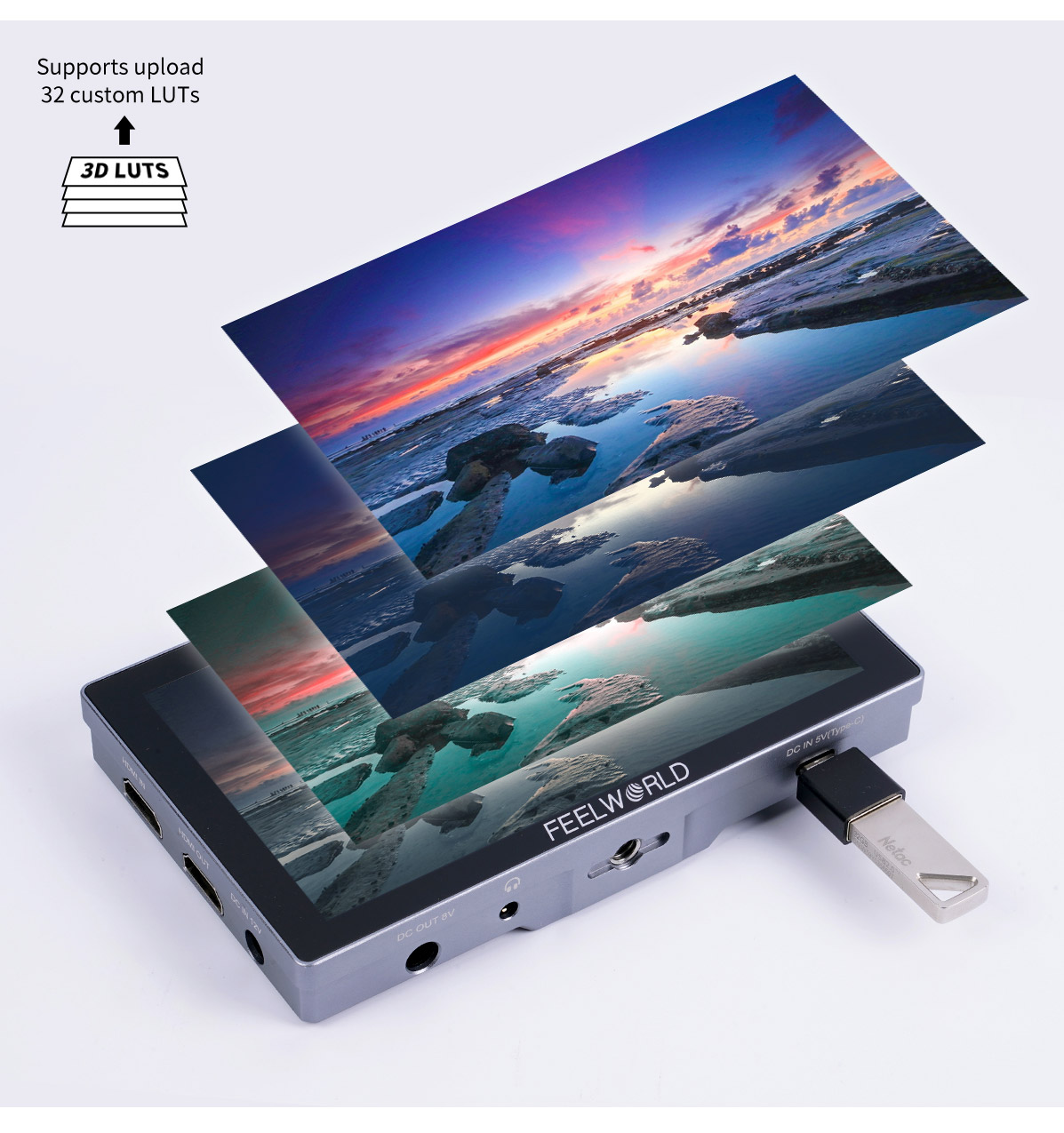 FEELWORLD P6X 5.5"Aluminium Camera Monitor Touchscreen field monitor ...