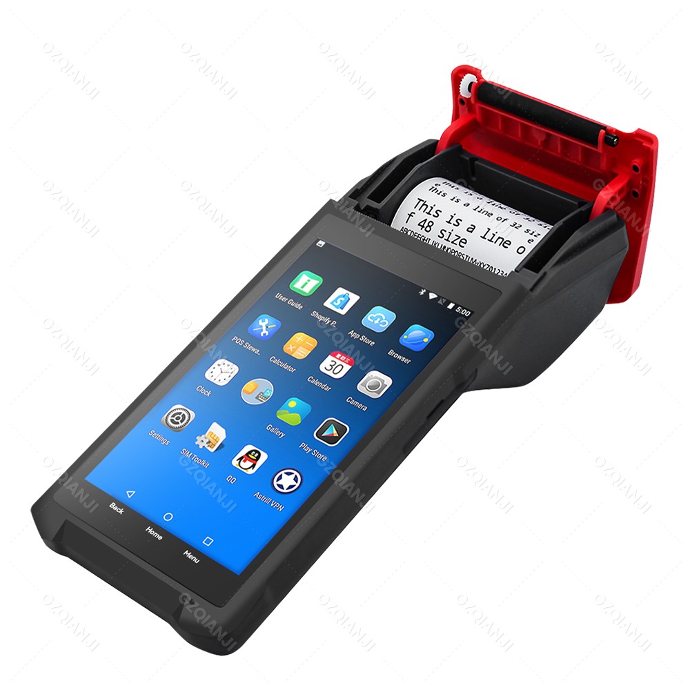 POS Terminal PDA Android 8.1 Mobile 58mm Receipt Printer 4G Bluetooth NFC Smart Handheld PDA ...