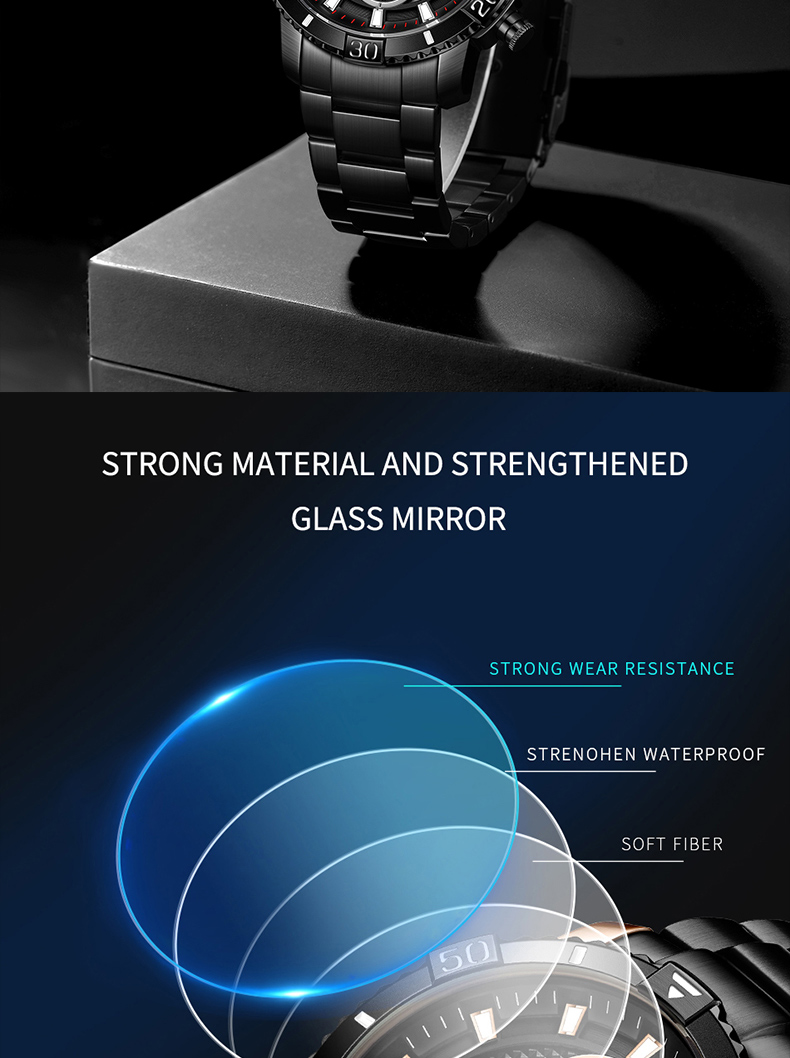 ZUNPAI Watch fo Men Original Waterproof Stainless Steel Sports Men's ...