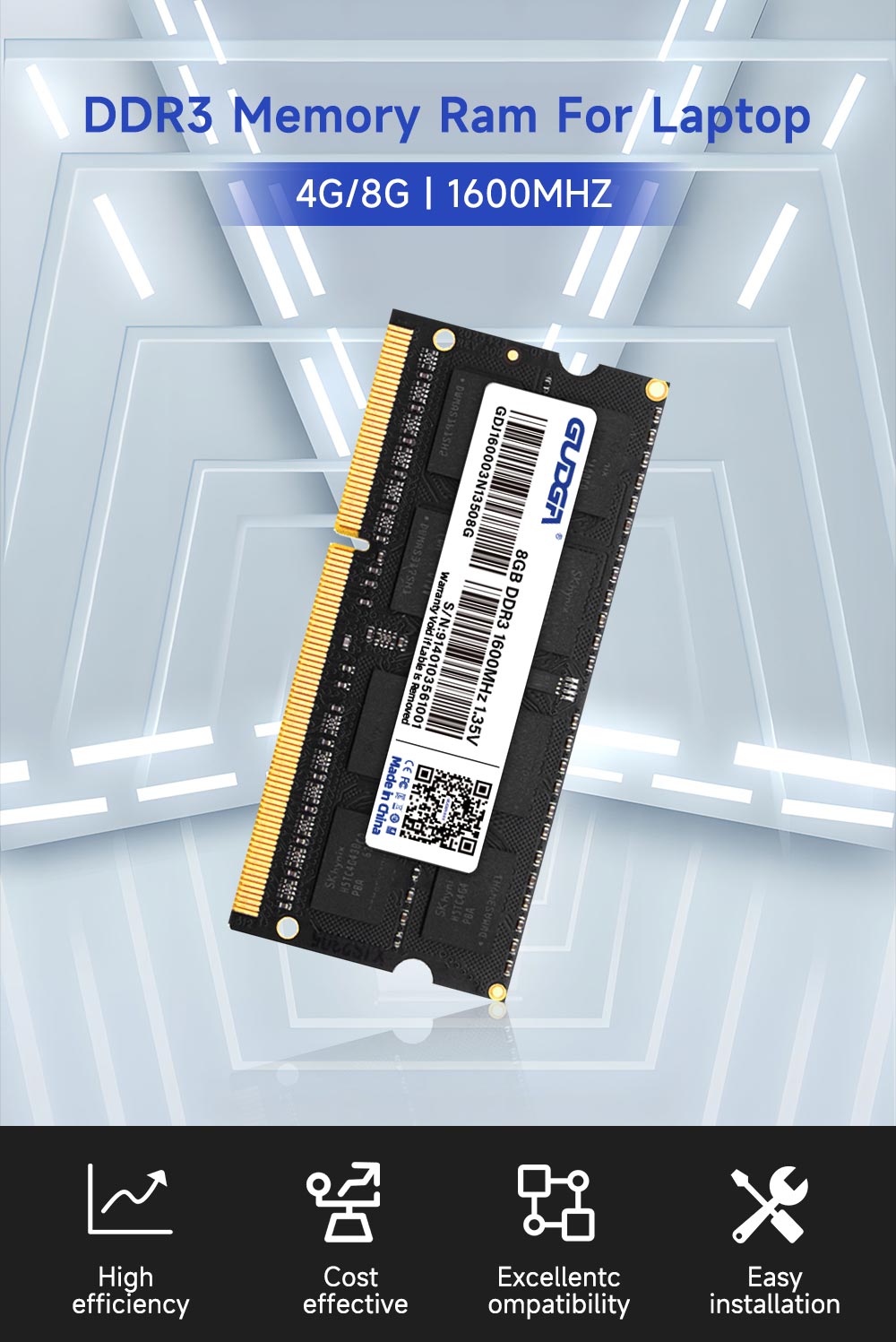 GUDGA DDR3/DDR3L 2GB 4GB 8GB RAM 1333mhz 1600mhz SODIMM Notebook Memory ...