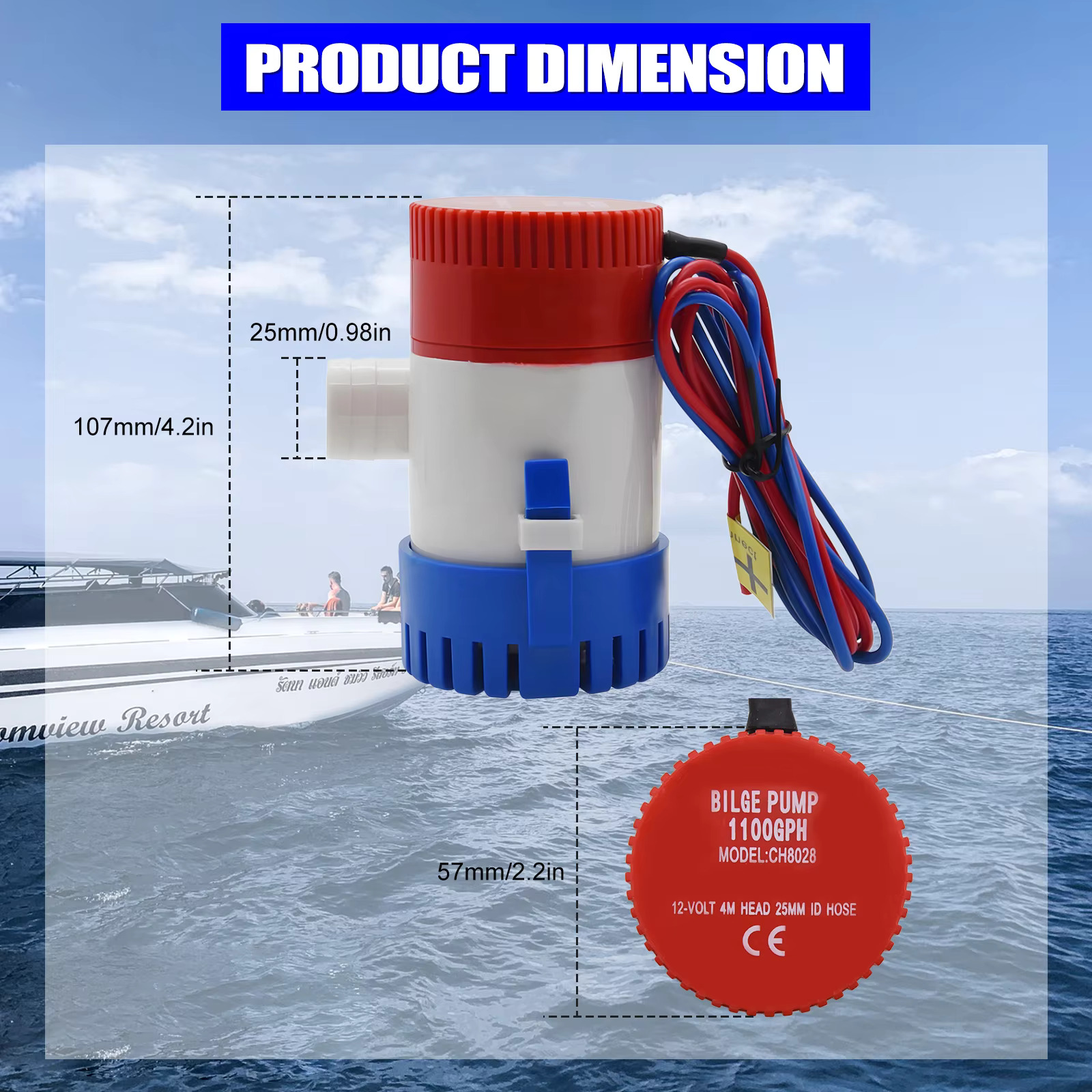 PowMr Submersible Pumps Special Edition DC 1100GPH 12V/24V Divo ...