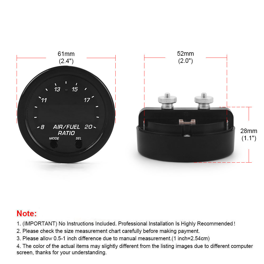 30-0300 X-Series Wideband O2 Air Fuel Ratio Gauge Kit LSU 4.9 ...