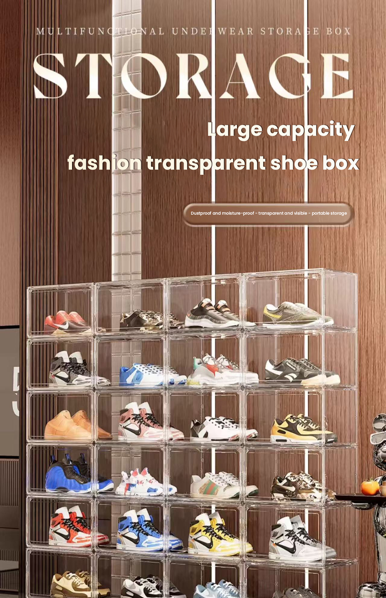 Acrylic Shoebox Shoe Transparent Display Shoebox Stackable Magnetic ...