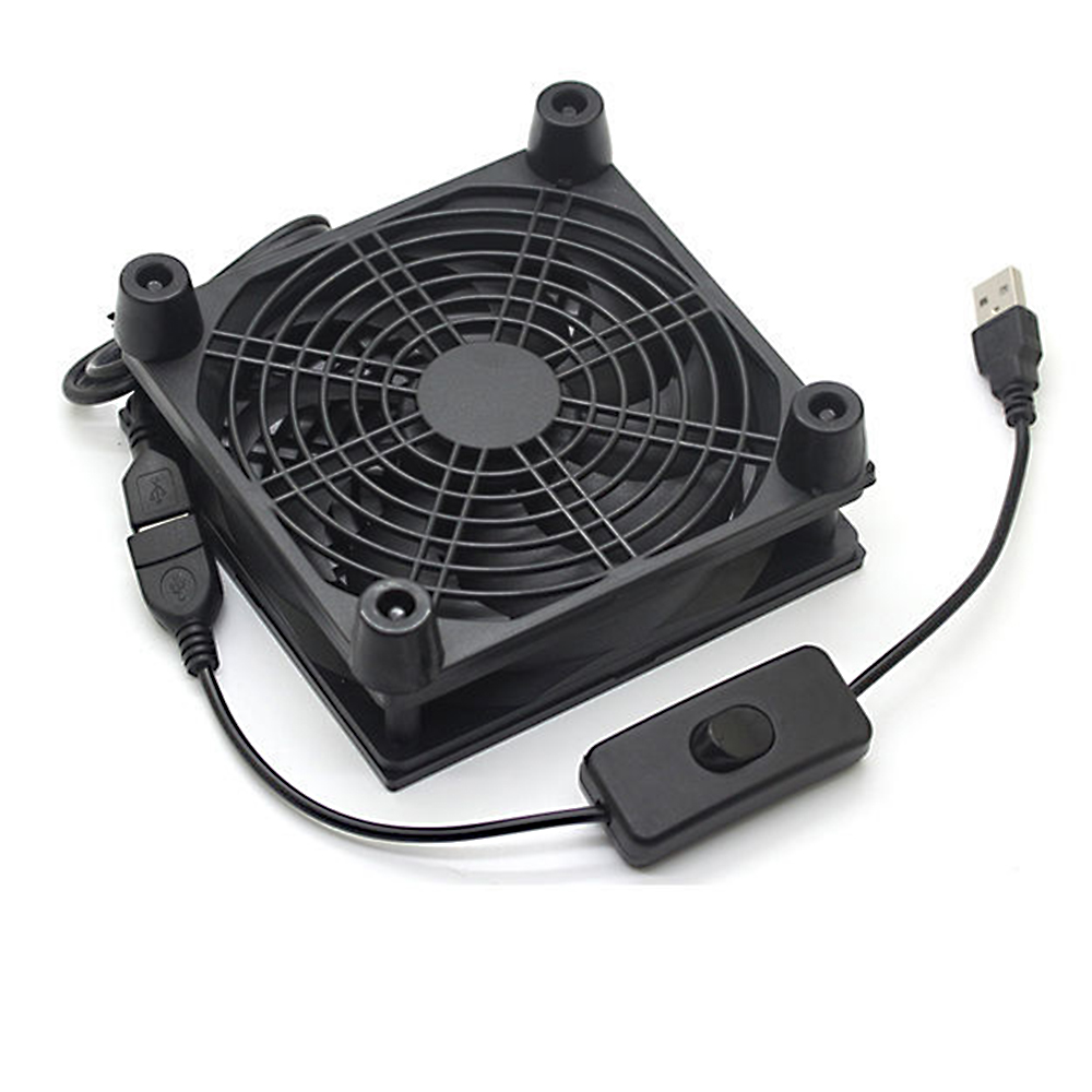 5V 1200RPM Home WIFI Router Cooling Fan Stand Super Silent USB Switch ...