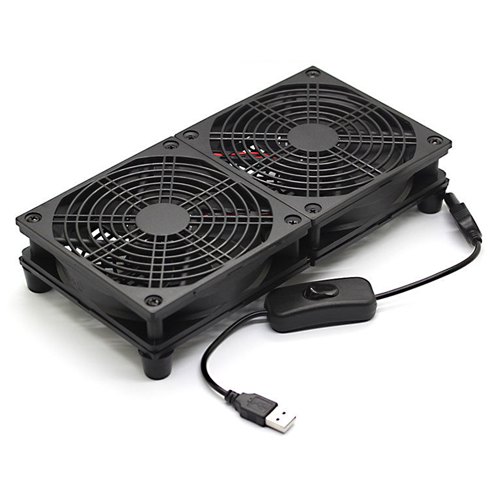 5V 1200RPM Home WIFI Router Cooling Fan Stand Super Silent USB Switch ...