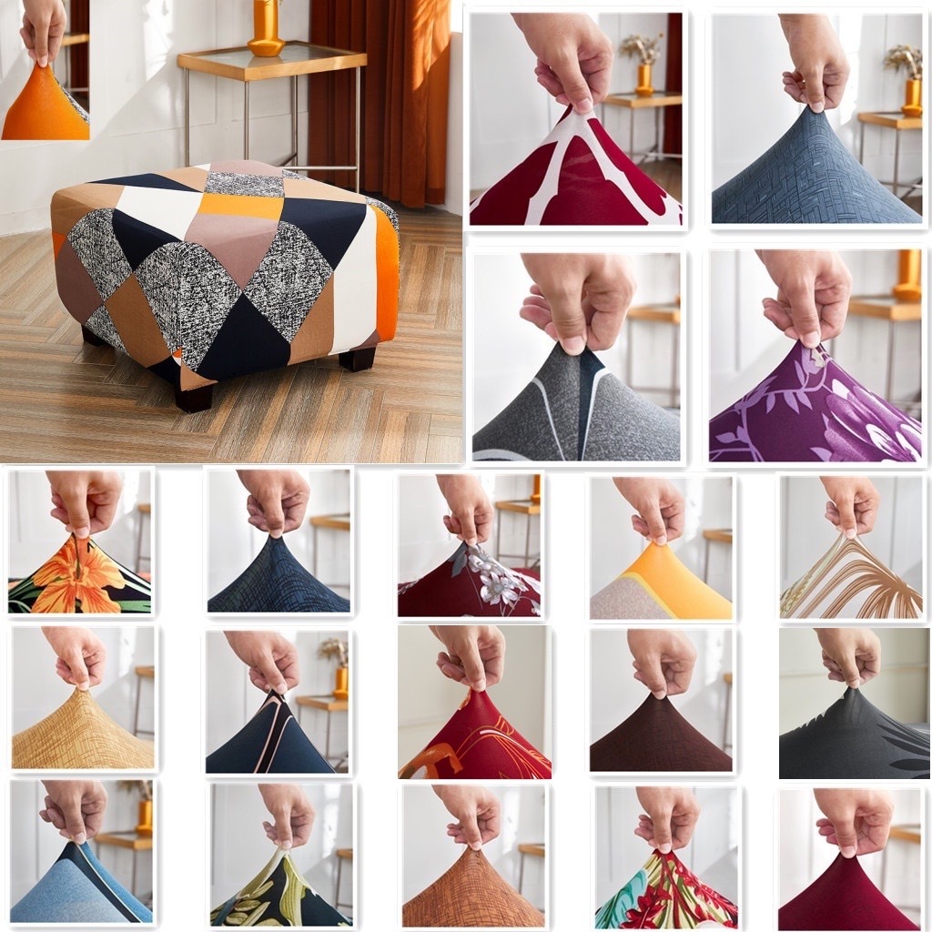 Universal Footstool Cover Square Ottoman Cover Stool Cover Full Package ...