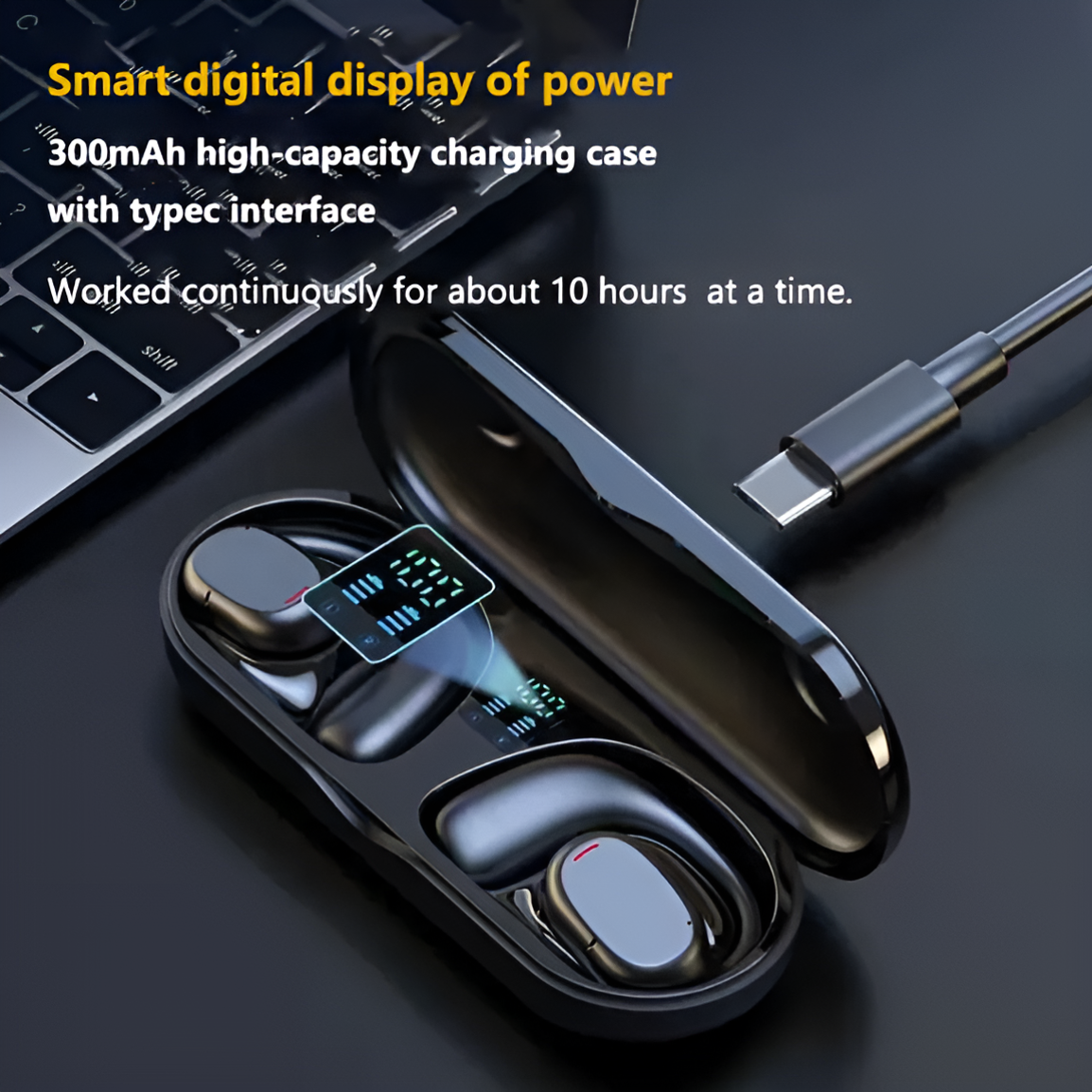 JS270 TWS Over the Ear Wireless Bluetooth Earphones Open Ear Running ...