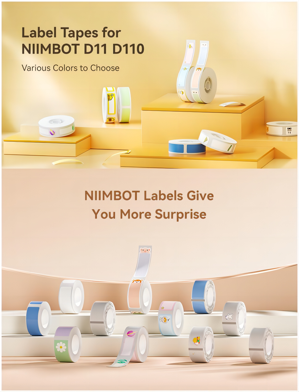 NIIMBOT D11 D110 D101 Pure color thermal printing paper waterproof label sticker classification ...