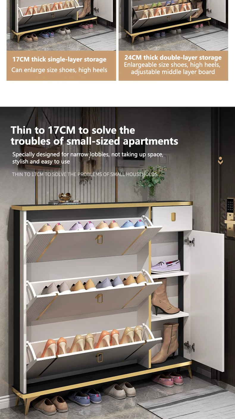 Shoe Rack Organizer Wooden Flip ShoeCabinet Ultrathin ShoeOrganizer ...