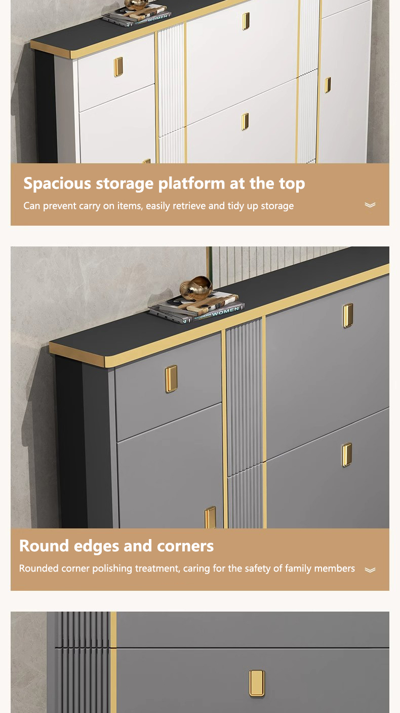 Shoe Rack Organizer Wooden Flip ShoeCabinet Ultrathin ShoeOrganizer ...