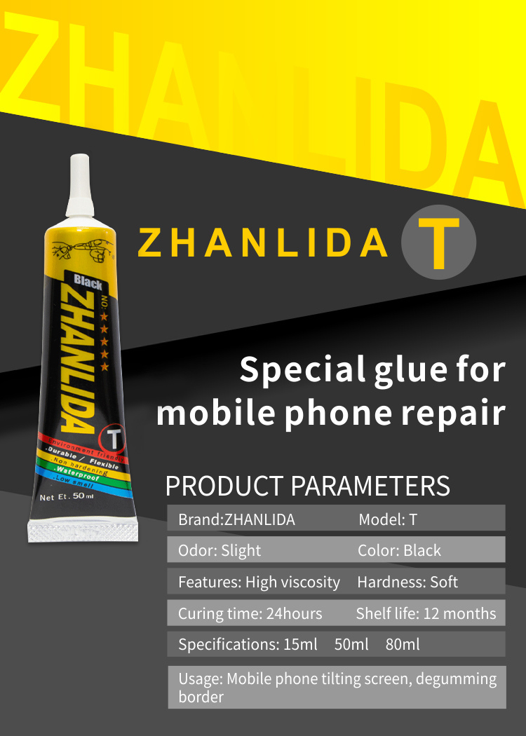 Black Super Glue for Mobile Phone, Laptop, and Tablet Repair in 50/80ML ...